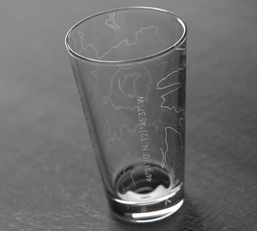Glass - Pint Map, Mt. Rainier | MOHAI Mercantile